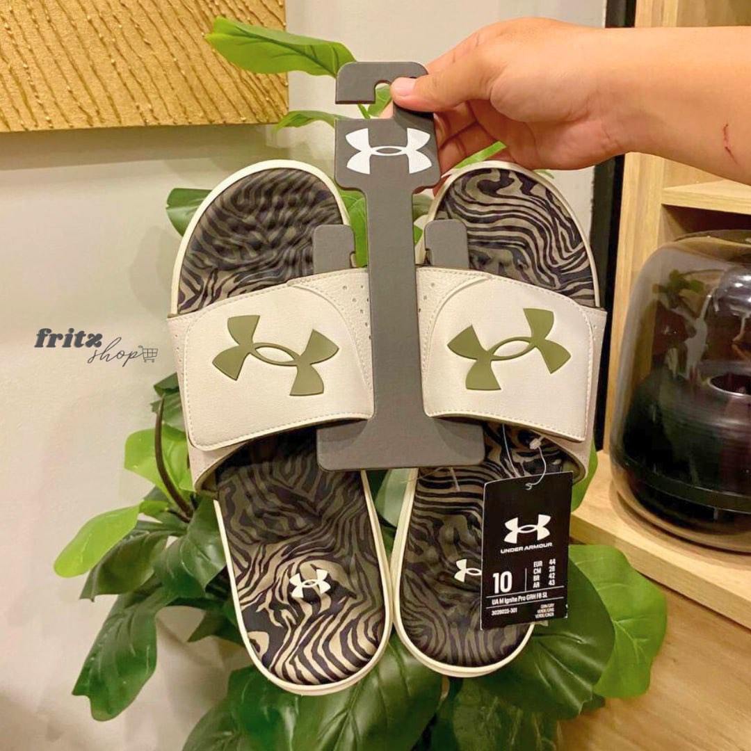 UA Ignite Pro GRH FB SL Navy Green, Men's Fashion, Footwear, Slippers ...