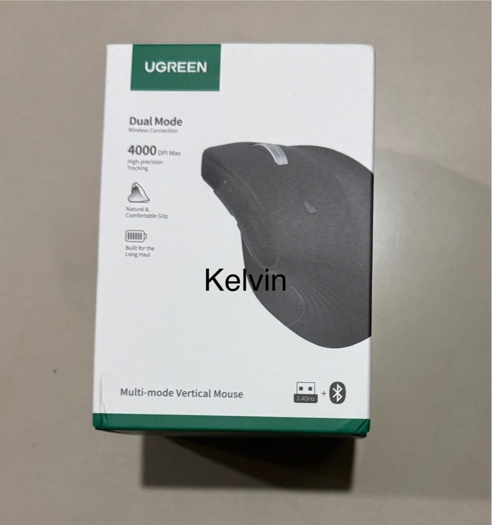 UGREEN MU008 Vertical Ergonomic Wireless Mouse, Bluetooth and 2.4GHz ...