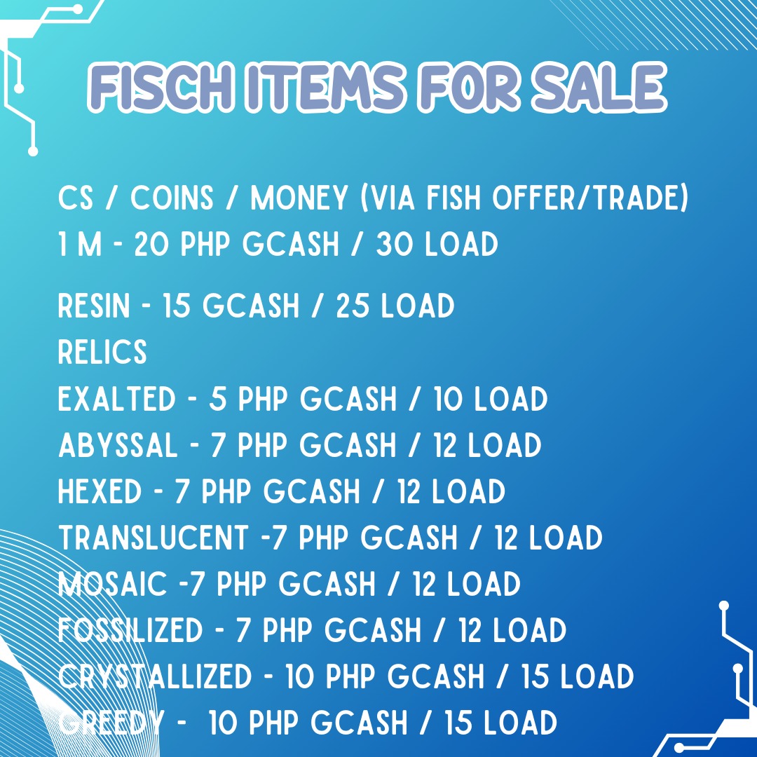 updated!! FISCH ITEMS FOR SALE, Video Gaming, Video Games, Others on ...