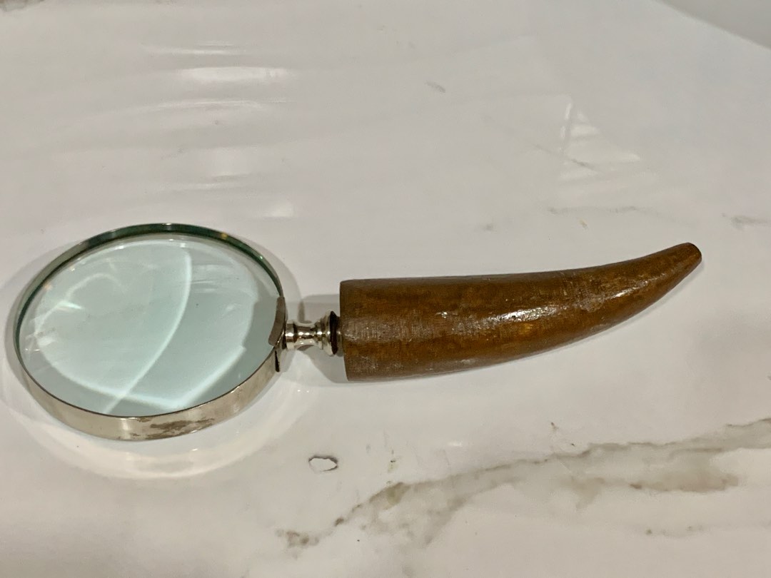 Vintage Handcrafted Magnifying Glass Horn Shape Handle Reading ...