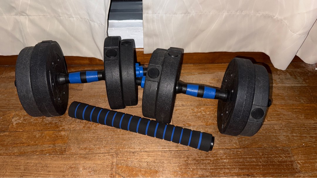 (15kg) flexible dumbbell, with small barbell attachment, Sports ...