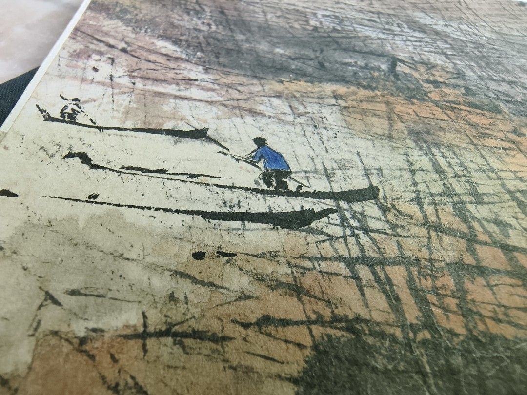 1987 Fishermen on Malacca River Painting By JEHAN CHAN, Hobbies & Toys ...