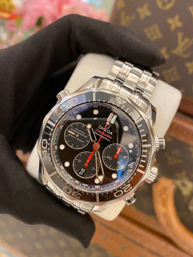 2019 OMEGA SEAMASTER CHRONOGRAPH DIVER BLACK DIAL 44MM AUTOMATIC WATCH ...