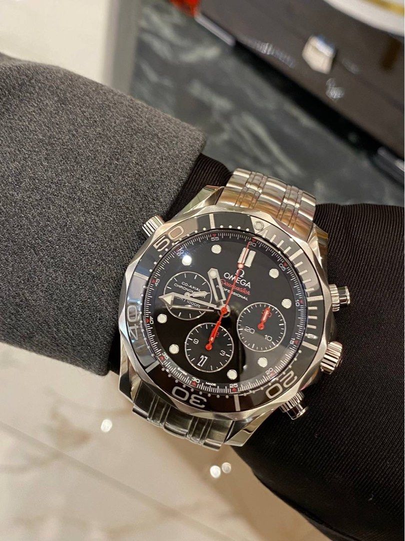 2019 OMEGA SEAMASTER CHRONOGRAPH DIVER BLACK DIAL 44MM AUTOMATIC WATCH ...