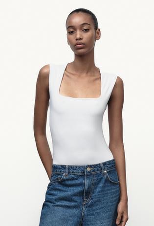 available: ZARA Polyamide Square Neck Bodysuit Top, Women's Fashion ...