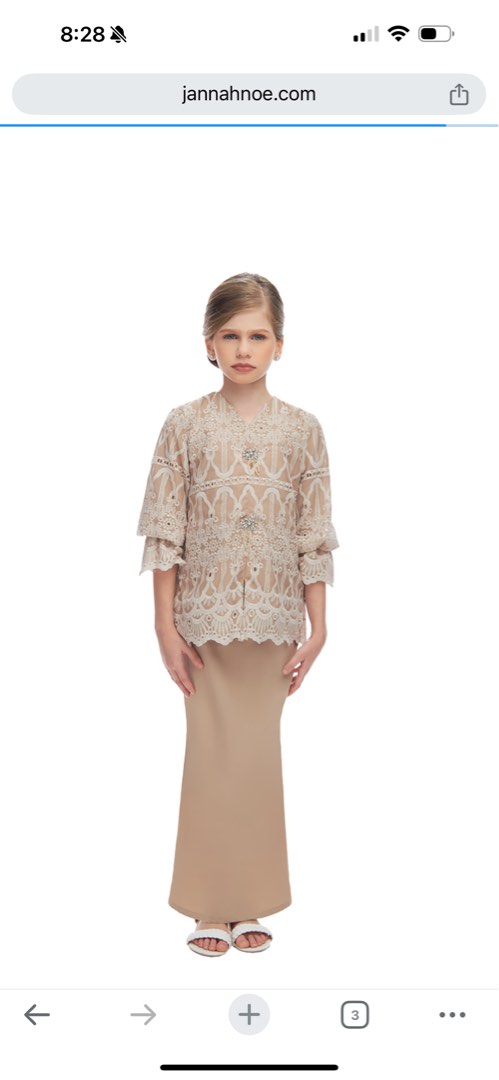 Bernessa Mini Kurung Kids in nude, Babies & Kids, Babies & Kids Fashion ...