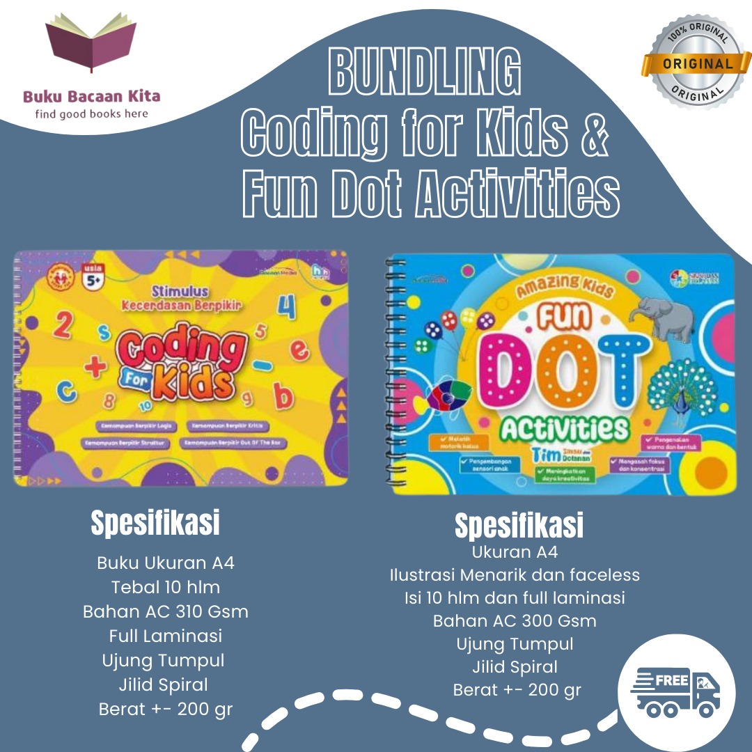 Buku Edukasi Untuk Anak Amazing Kids Fun Dot Activities dan Coding for Kids, Buku & Alat Tulis ...