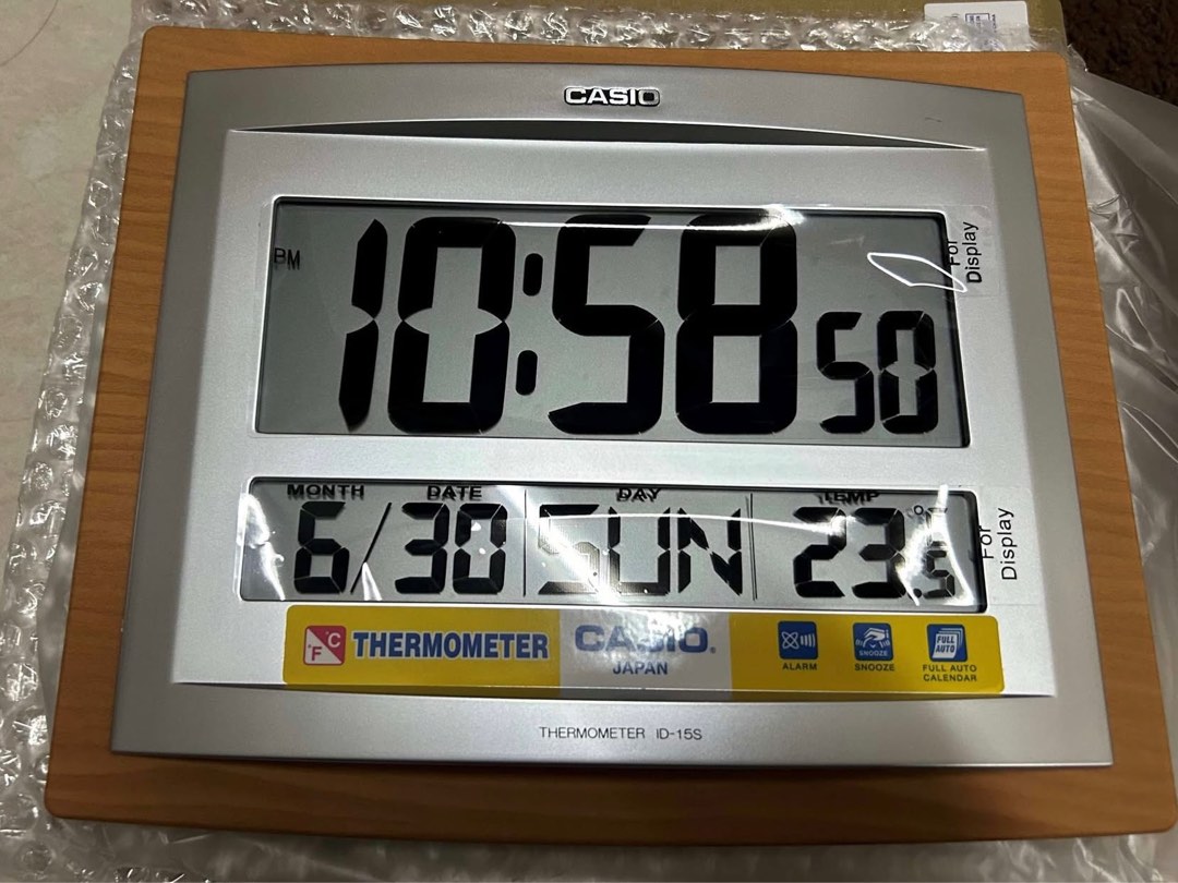 Casio Digital Clock ID15SA-5, Furniture & Home Living, Home Decor ...