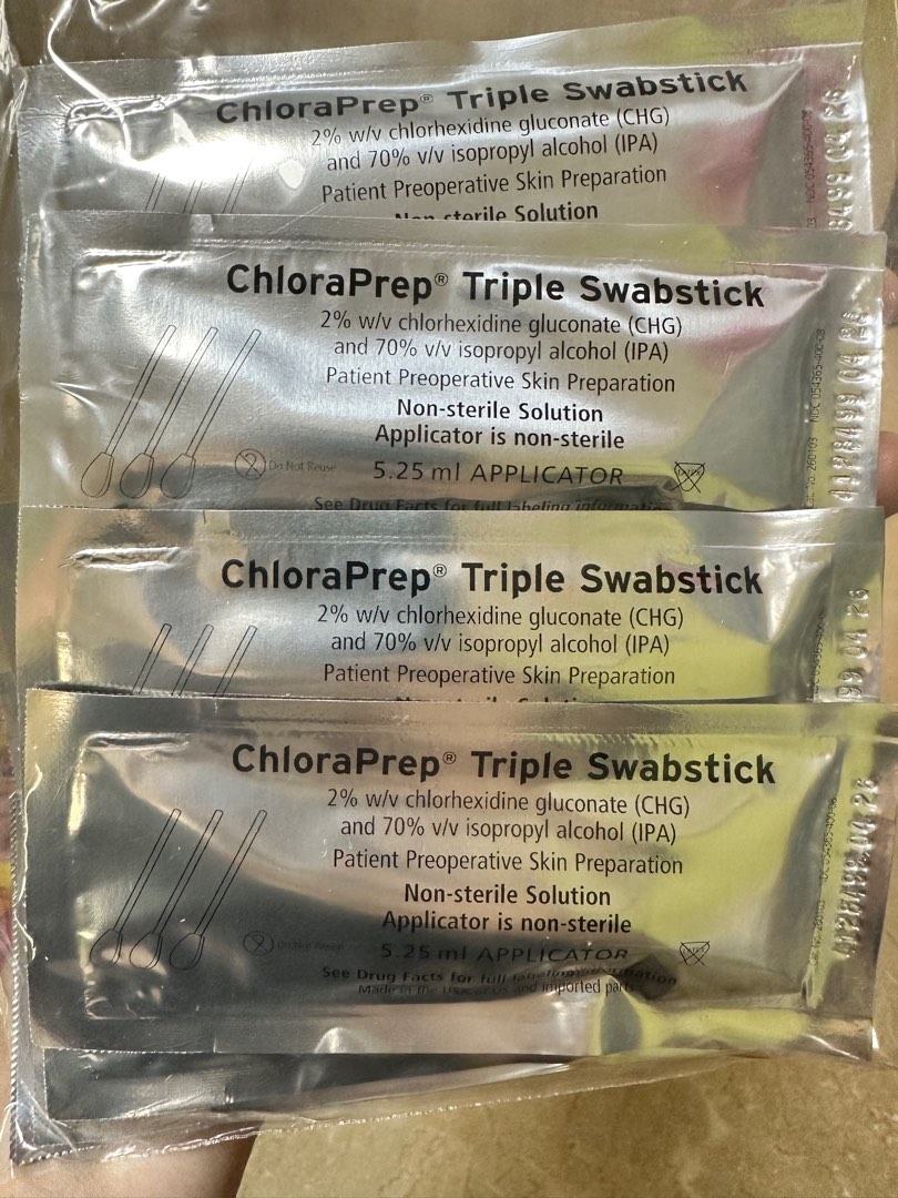 Chloraprep Triple Swabstick, Health & Nutrition, Medical Supplies ...