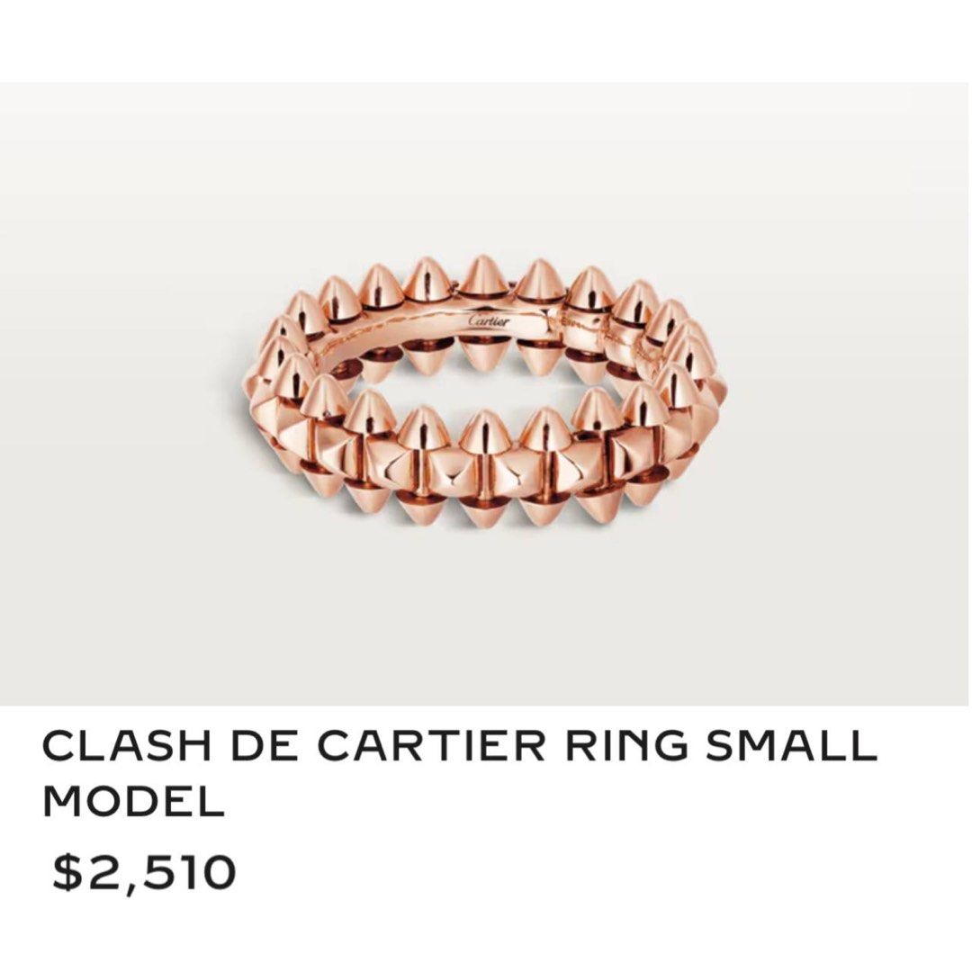 CLASH DE CARTIER RING SMALL MODEL Rose gold color, Women's Fashion ...