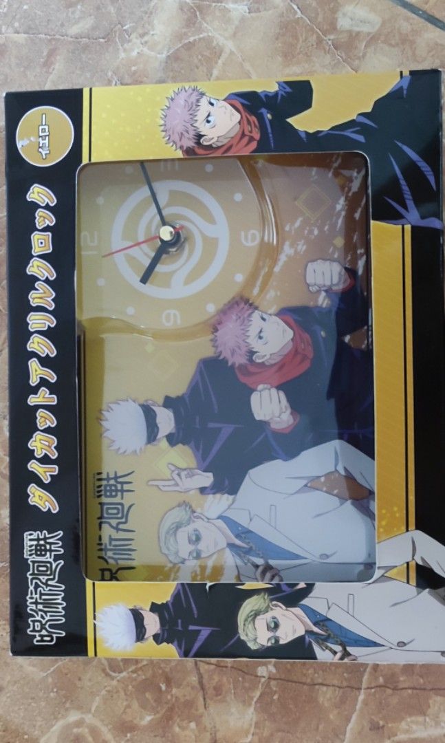 Clock and wall clock 3. Yellow Die Cut Acrylic Clock "Jujutsu Kaisen ...