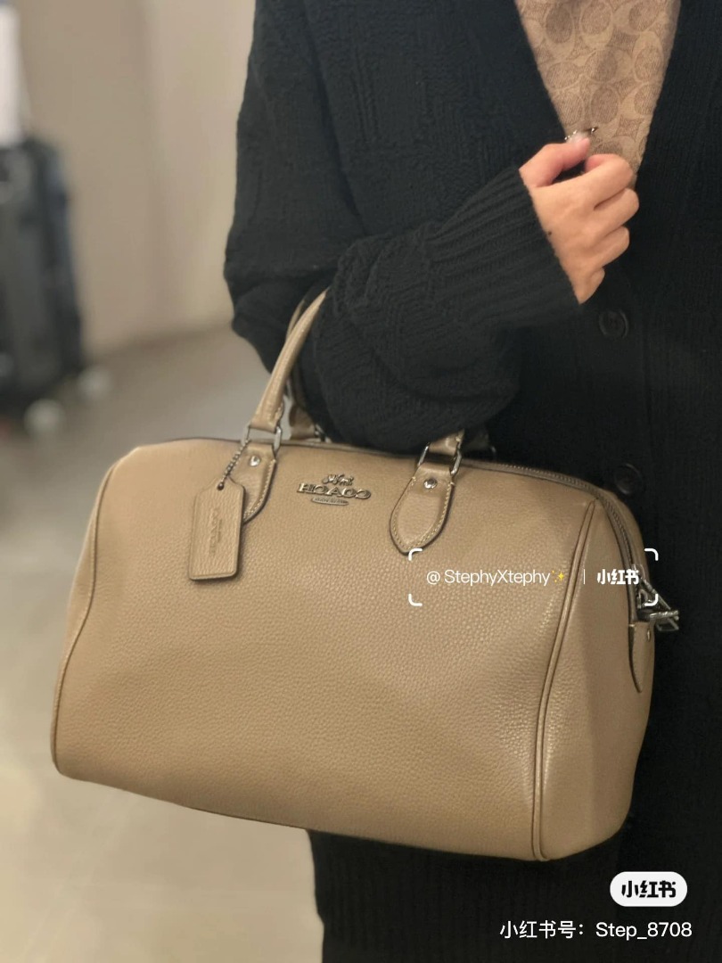 Coach Rowan Large Satchel Bag CV960 - Dark Stone, Luxury, Bags ...