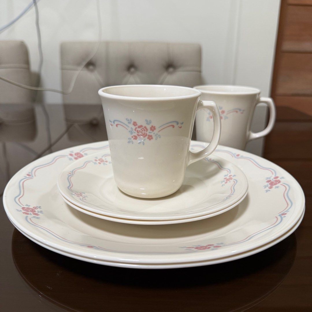Corelle Corning English Breakfast Plates Mugs 6pc Set, Furniture & Home ...