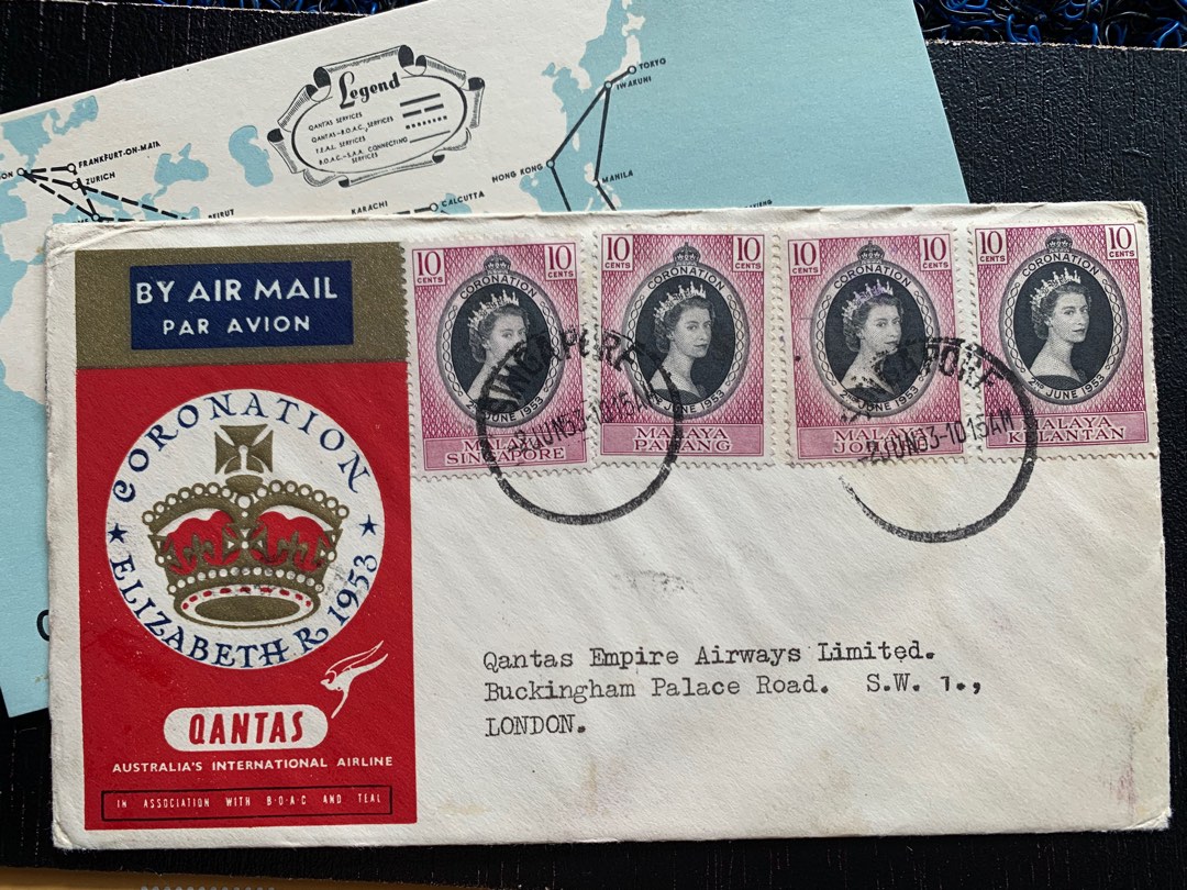 Coronation QEII 1953 Qantas FDC, Hobbies & Toys, Collectibles ...