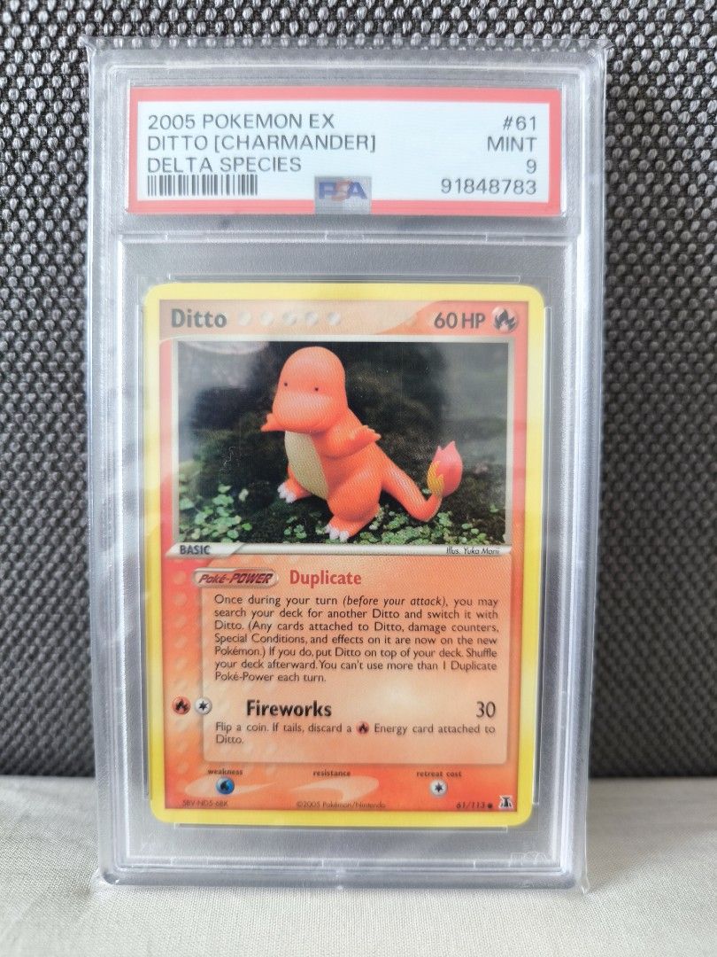 Ditto (Charmander) 61/113 Non-Holo 2005 Pokemon Ex Delta Species PSA 9 ...