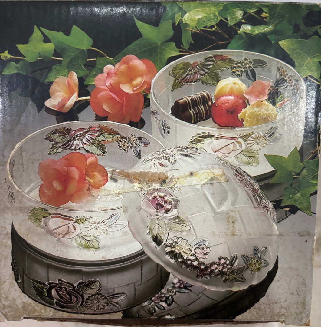 Double Tiered Glass containers, Furniture & Home Living, Kitchenware ...