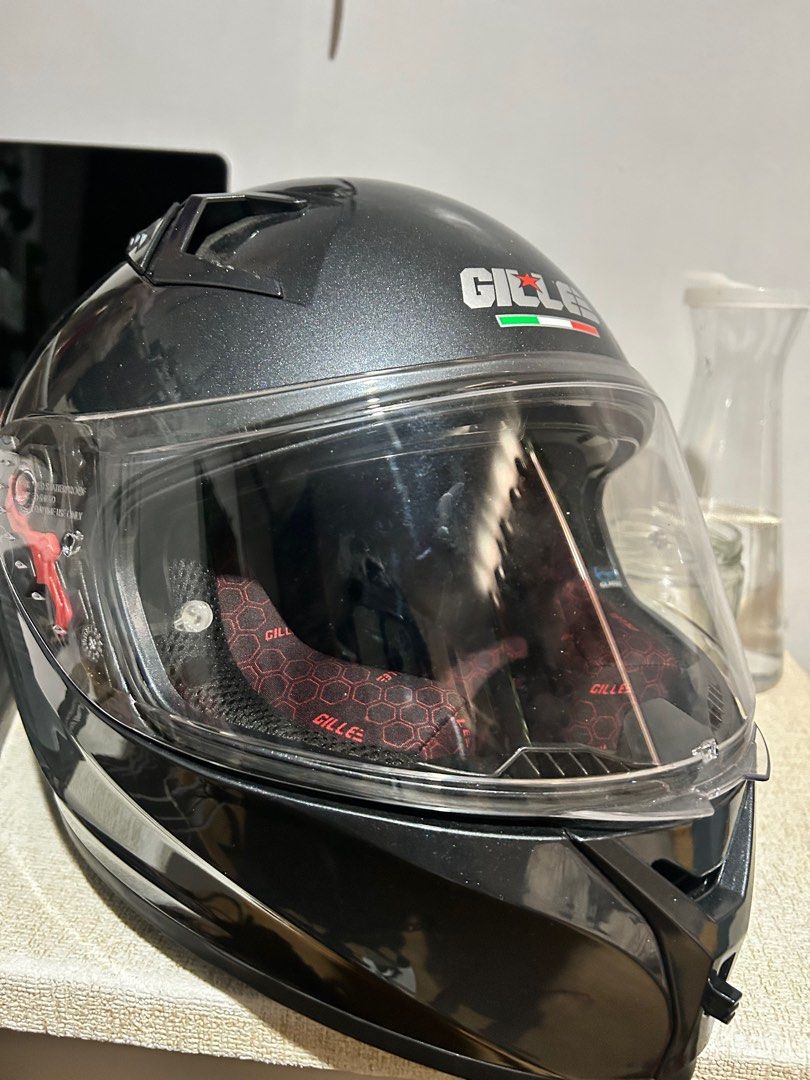 Gille Helmet 135 GTS V1 PLAIN GRAY Motorcycle Helmet Full Face Dual ...