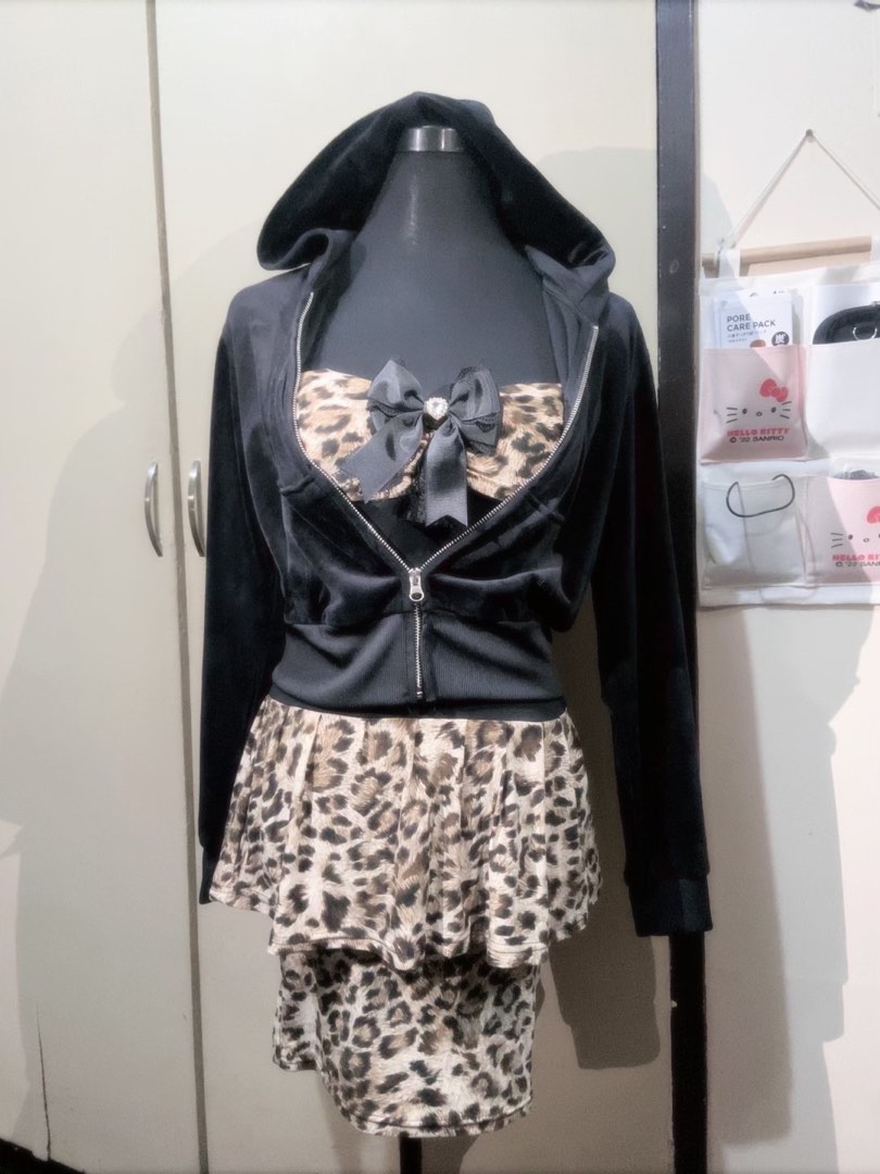 gyaru inspired leopard dress ! :3, Women's Fashion, Dresses & Sets ...