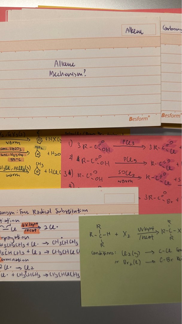 H2 JC Chemistry Flashcards (ALL TOPICS: Definitions, Organic chem notes ...