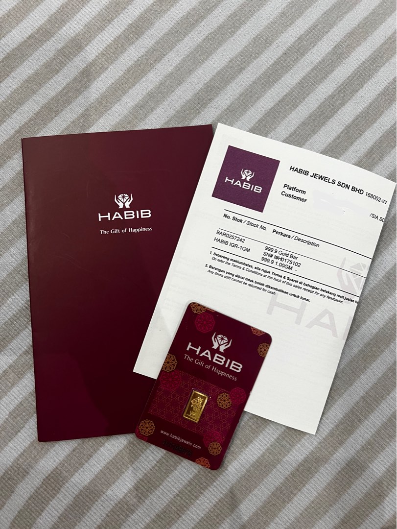 HABIB LBMA 1g Fine Gold Bar Emas , Luxury, Accessories on Carousell