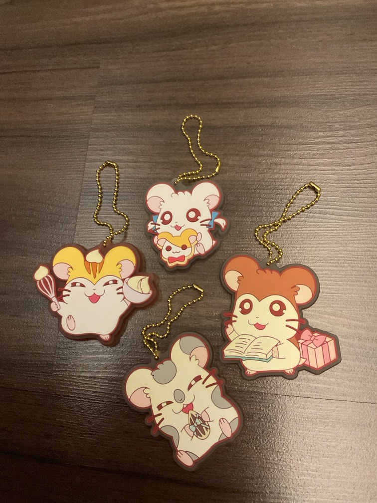 Hamtaro Kuji Clear Rubber Mascot keychain set of 4, Hobbies & Toys ...