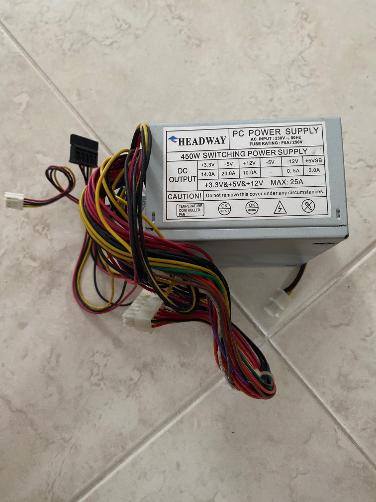 Headway 450W switching power supply, Computers & Tech, Parts ...