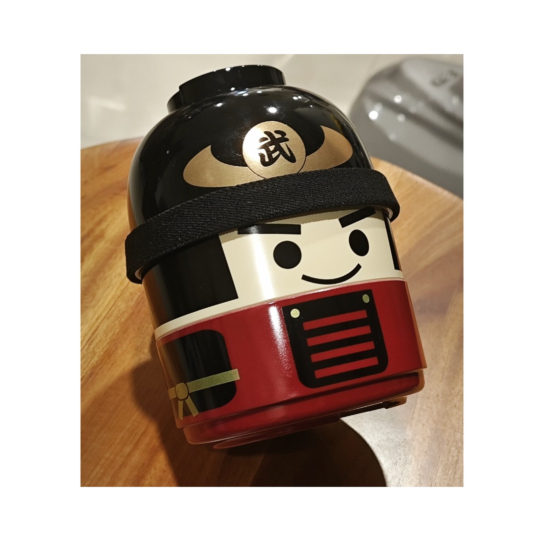 Red Male Japanese Samurai Three Tier/Layer Food Container/Bowl ...