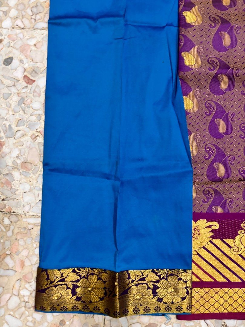 KIDS PATTU PAVADAI SET BANARASI PATTU MATERIAL, Women's Fashion ...