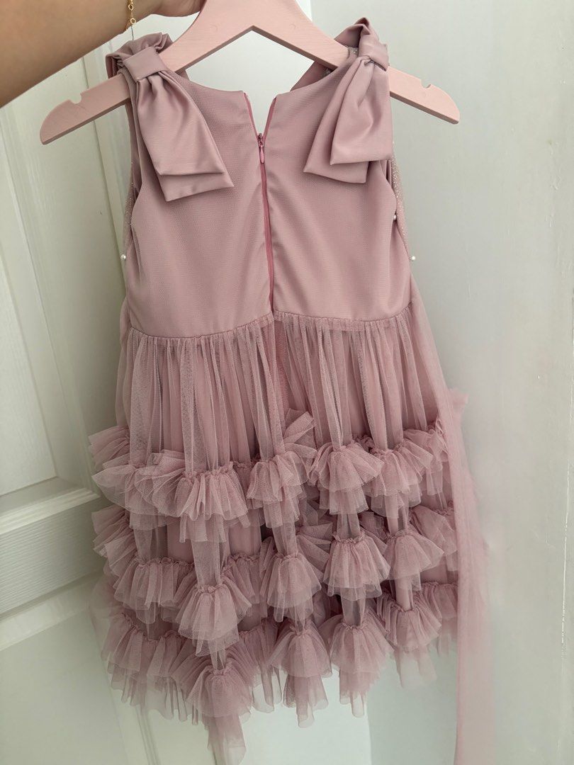 Laila & Lyra Gown Tutu Dusty Pink Dress for Graduation Party , Babies & Kids, Babies & Kids ...