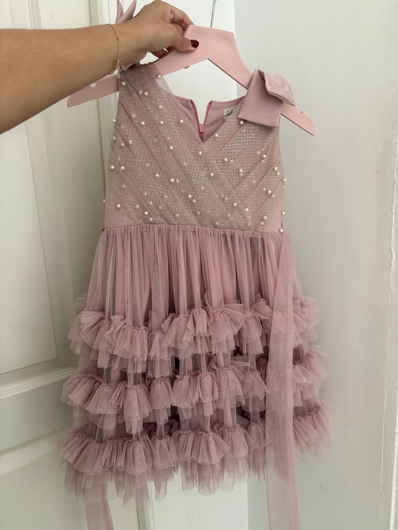 Laila & Lyra Gown Tutu Dusty Pink Dress for Graduation Party , Babies & Kids, Babies & Kids ...