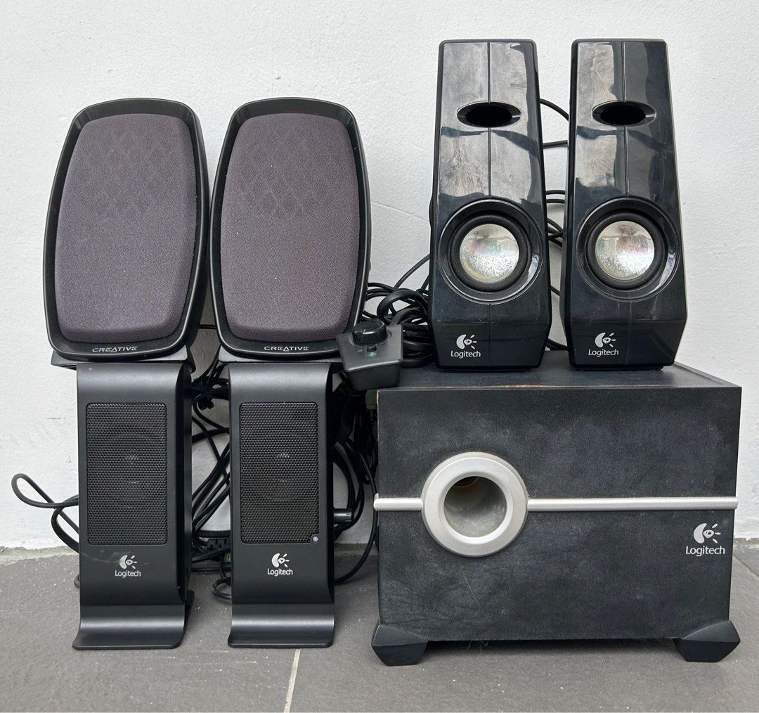 Logitech speaker system Z103 2.1 / Creative 245 speaker / Logitech S ...