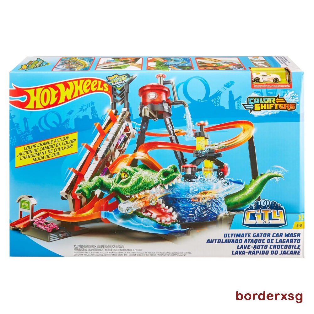 Mattel Hot Wheels Ultimate Gator Car Wash Playset FTB67, Multicolor ...
