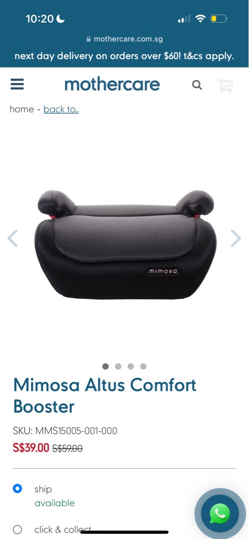Mimosa Altus Booster Seat, Babies & Kids, Going Out, Car Seats on Carousell