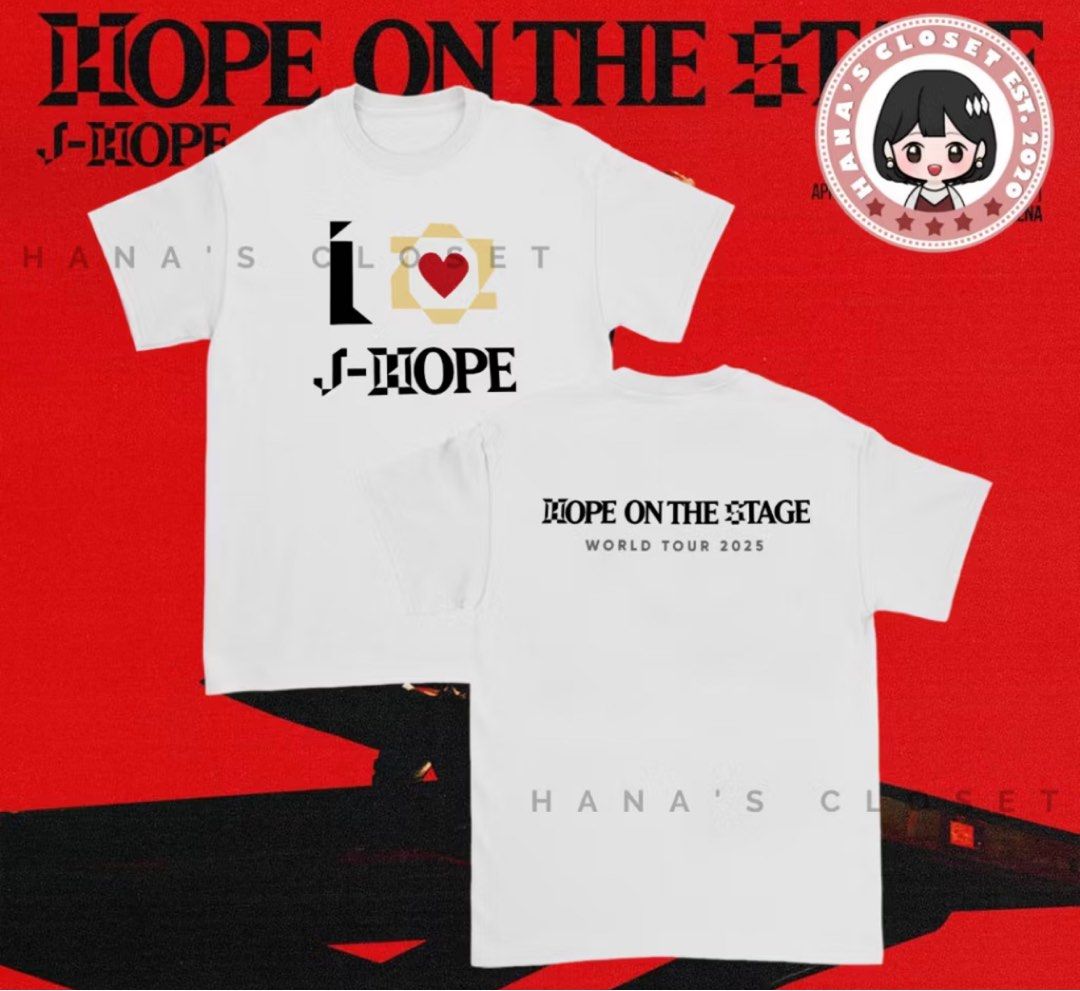 ( NEW) I LOVE J HOPE SHIRT - HOPE ON THE STAGE WORLD TOUR SINGAPORE ...