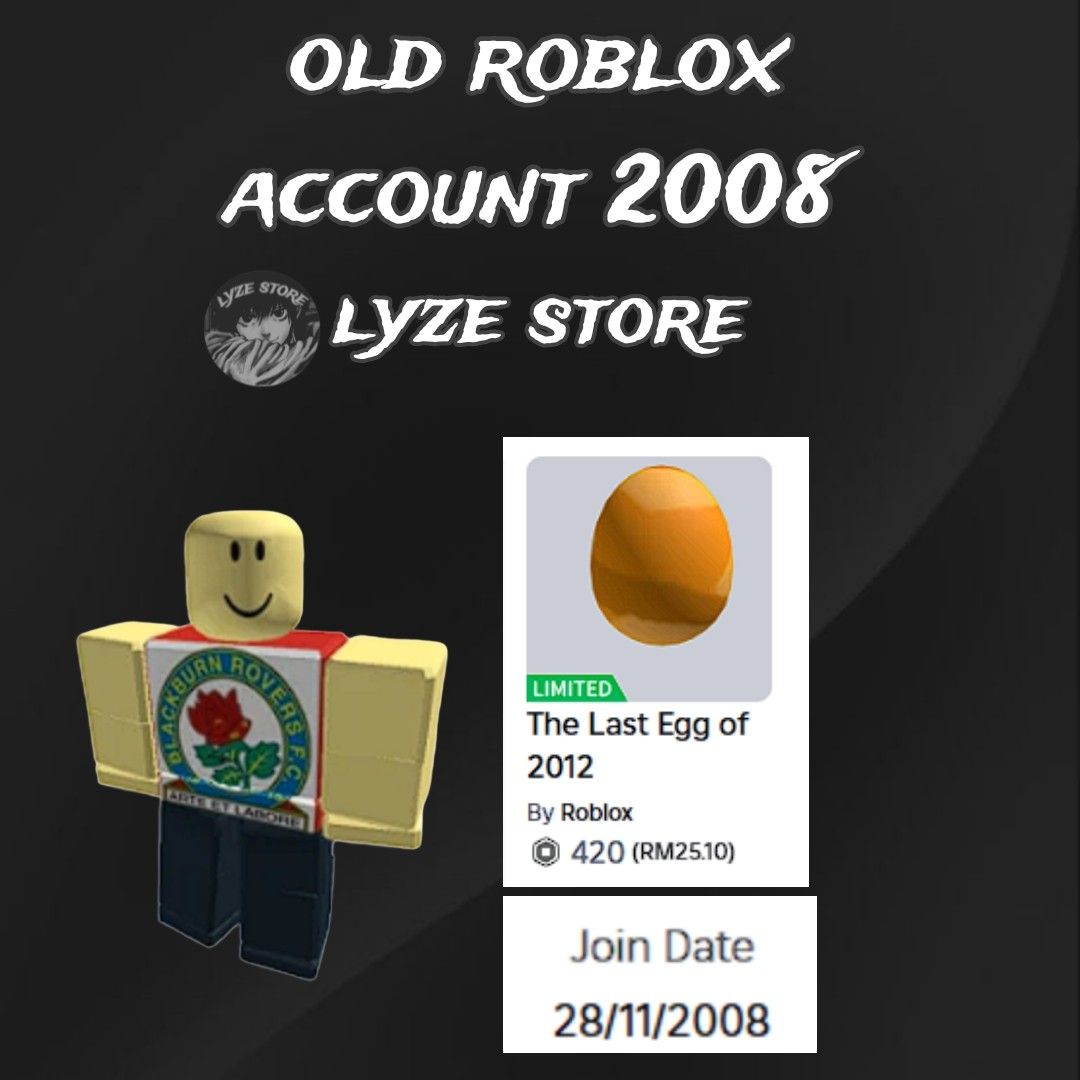 Old roblox account 2008, Video Gaming, Video Games, Others on Carousell