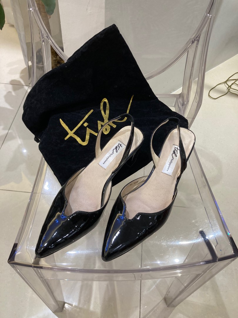 Patent leather black slingbacks - Tish brand, Women's Fashion, Footwear ...