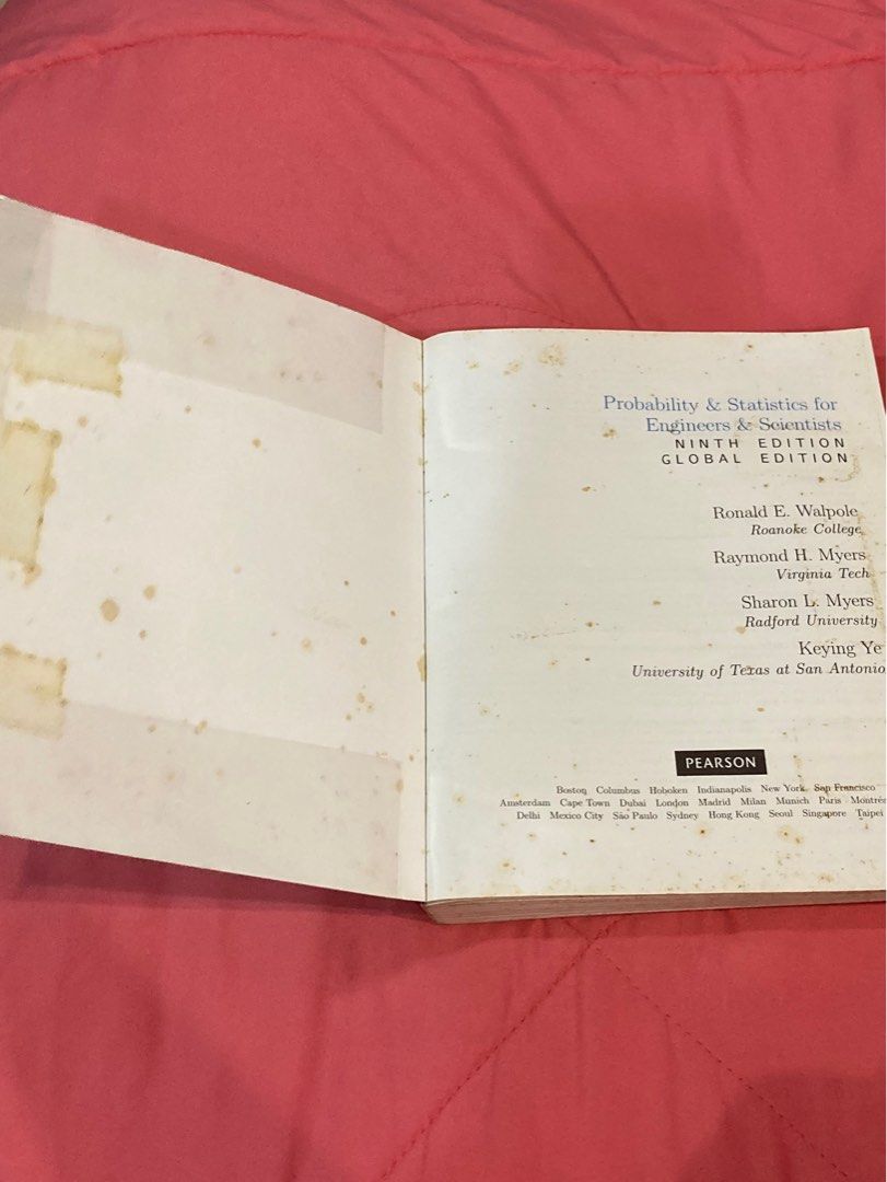 Pearson Probability & Statistics for Engineers & Scientists 9th Edition ...