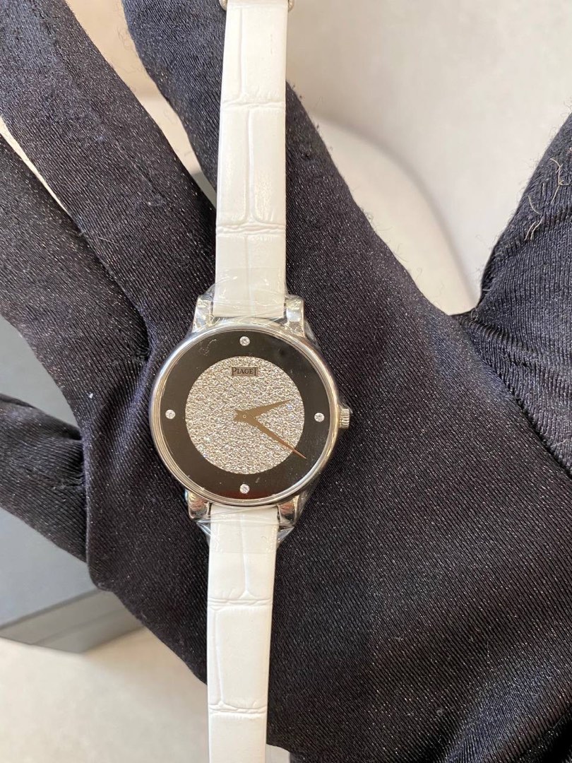 PIAGET 750 WHITE GOLD GYPSOPHILA DIAMOND DIAL 33MM LADIES QUARTZ WATCH ...