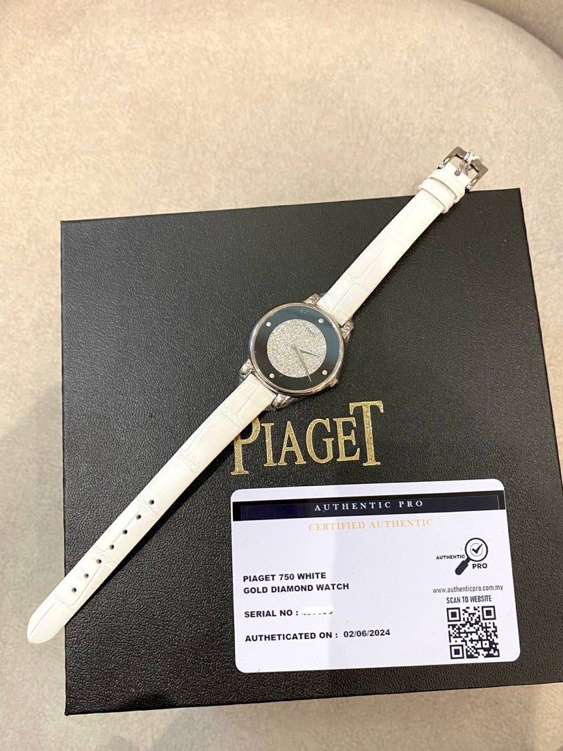 PIAGET 750 WHITE GOLD GYPSOPHILA DIAMOND DIAL 33MM LADIES QUARTZ WATCH ...