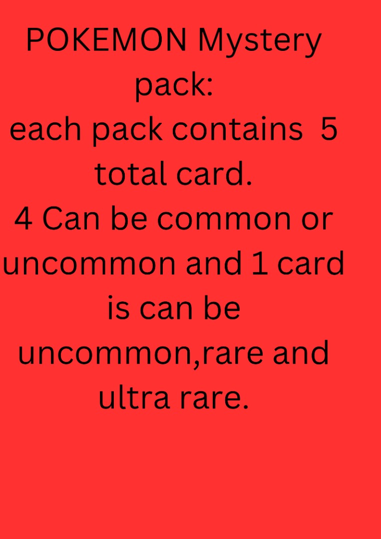 Pokemon Mystery pack, Hobbies & Toys, Memorabilia & Collectibles ...