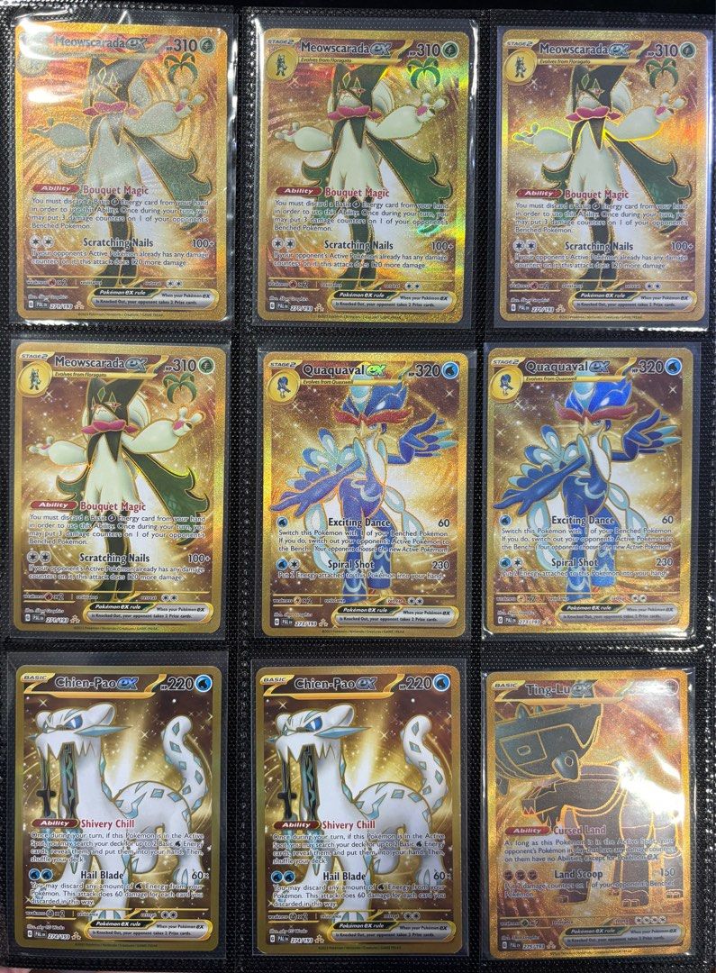 Pokemon TCG-Gold-Ultra Rare-Meowscarada/Quaquaval/Chien-Pao/Ting-Lu ...