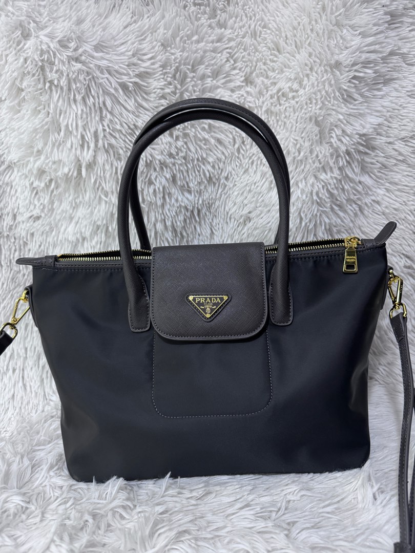 Prada two way bag nylon, Luxury, Bags & Wallets on Carousell