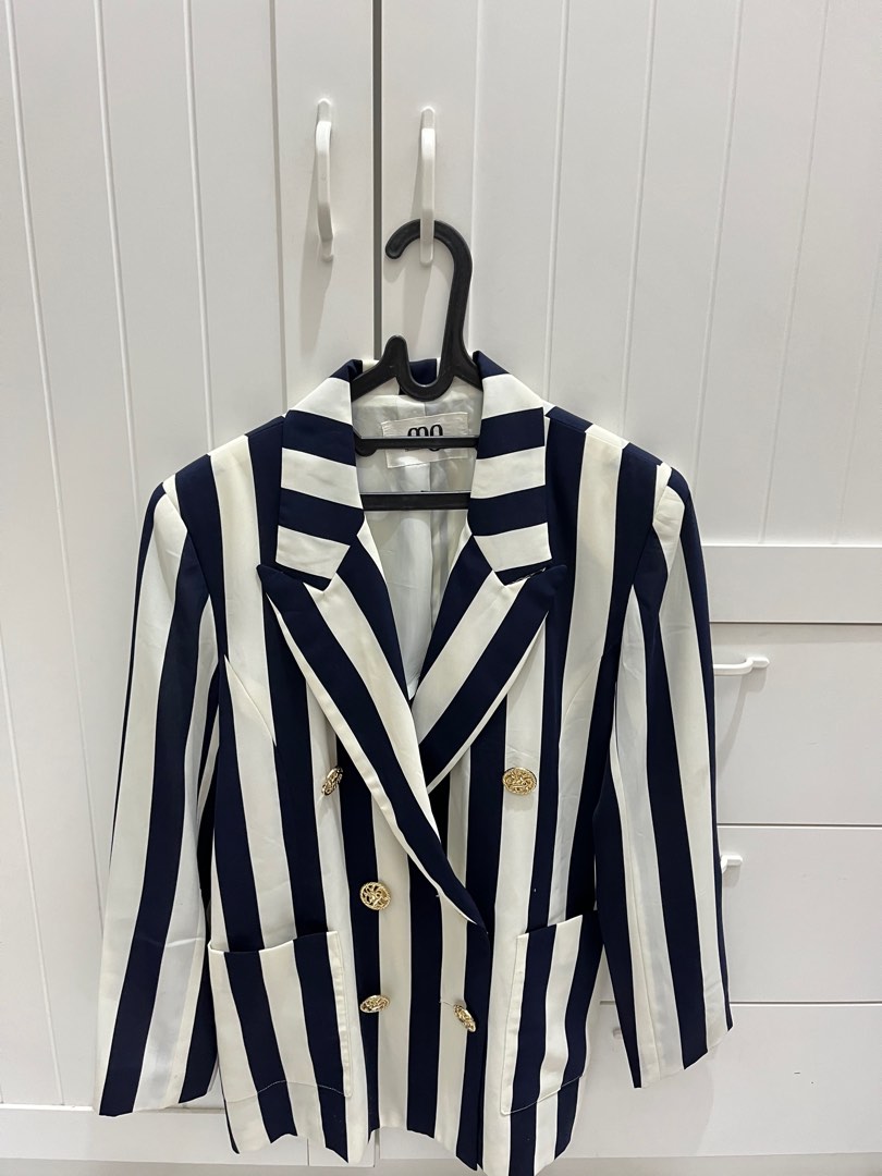 [PRELOVED] Blazer Jas Dress Premium Garis-Garis Bawah Striped Stripes ...
