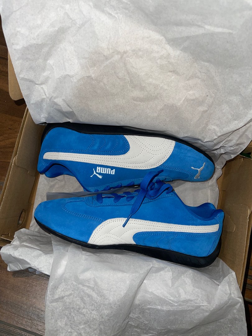 Puma Speedcat OG Royal White Blue, Fesyen Wanita, Sepatu di Carousell