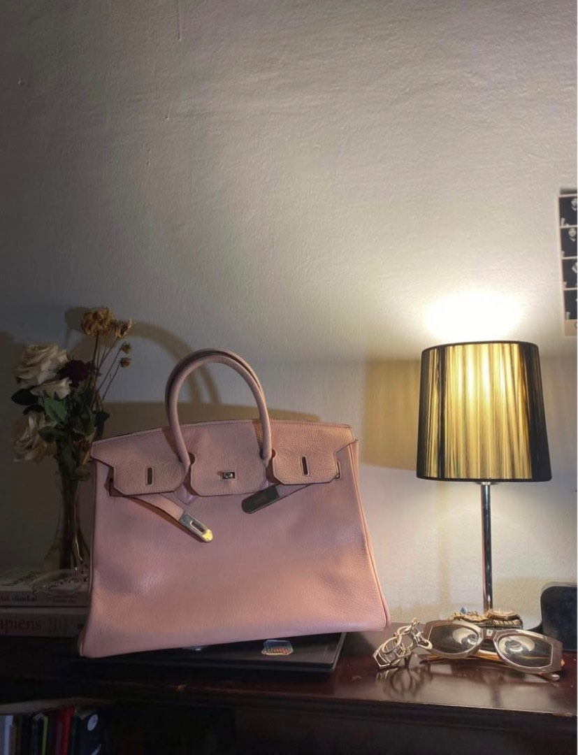 Real Leather Bag Hermes Birkin Large Silver Hardware Tas Pink Kulit ...
