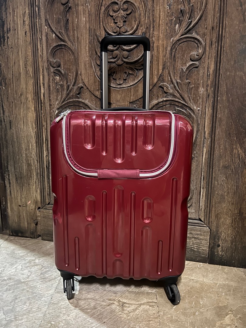 Red Carry on Luggage with Laptop pocket and key, Hobbies & Toys, Travel ...
