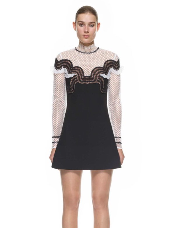 Self Portrait Wave Trim Two Tone Dress, Women's Fashion, Dresses & Sets ...