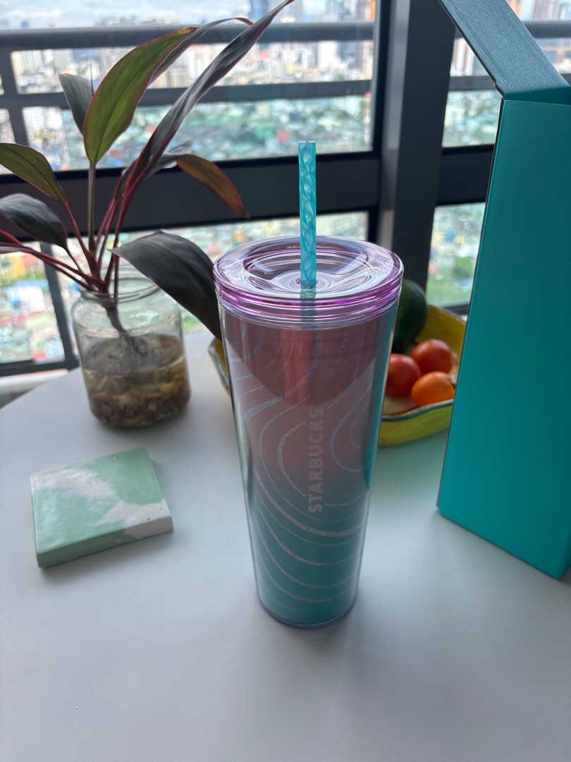 Starbucks 2025 Turquoise Cold Cup Tumbler 24oz, Furniture & Home Living ...
