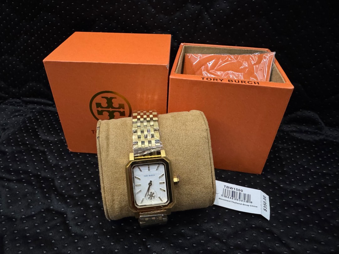 Tory Burch TBW1500 Robinson Gold Stainless Steel Strap, Women's Fashion ...