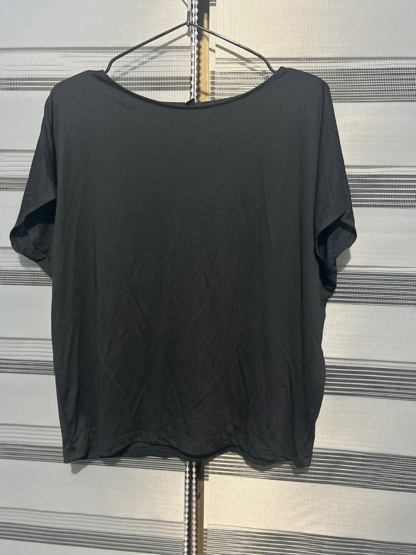 Uniqlo Basic Black Top, Women's Fashion, Tops, Blouses on Carousell
